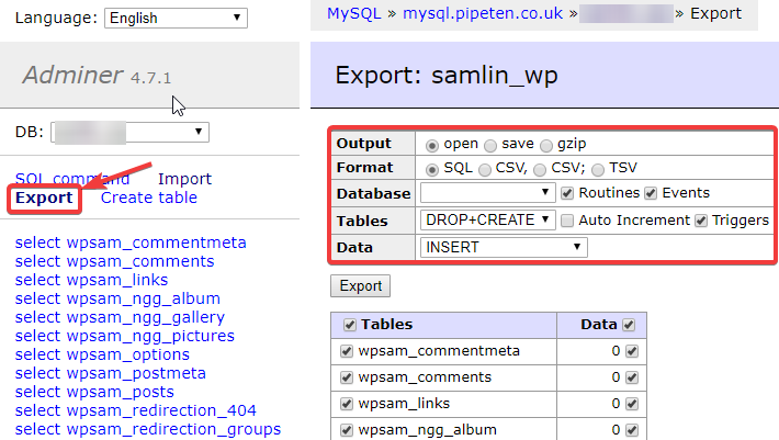 How to Use Adminer - Pipe Ten