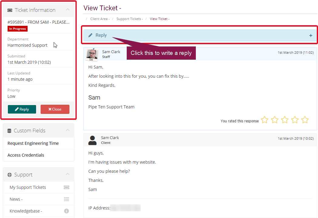 How do I submit a support ticket? - Pipe Ten